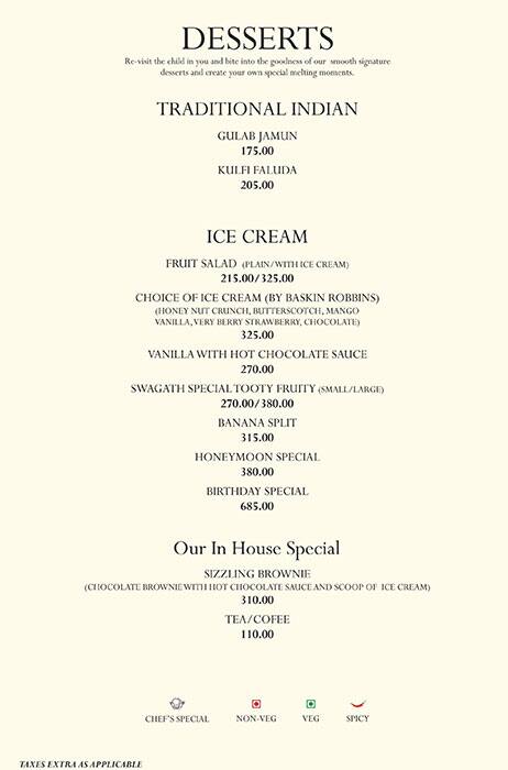 Menu at Swagath Restaurant Panchkula, Panchkula