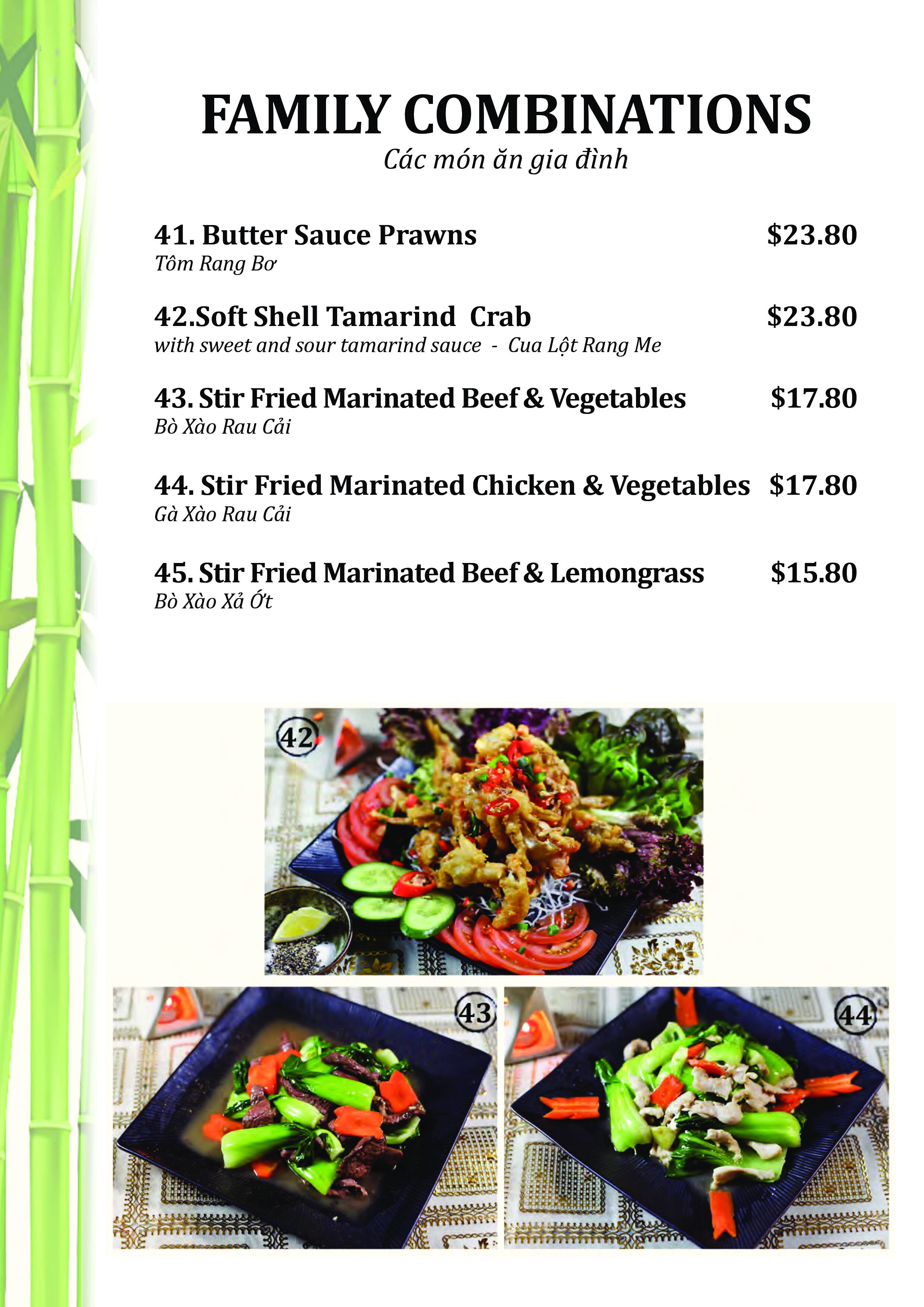 Menu at Anam Restaurant, Bathurst
