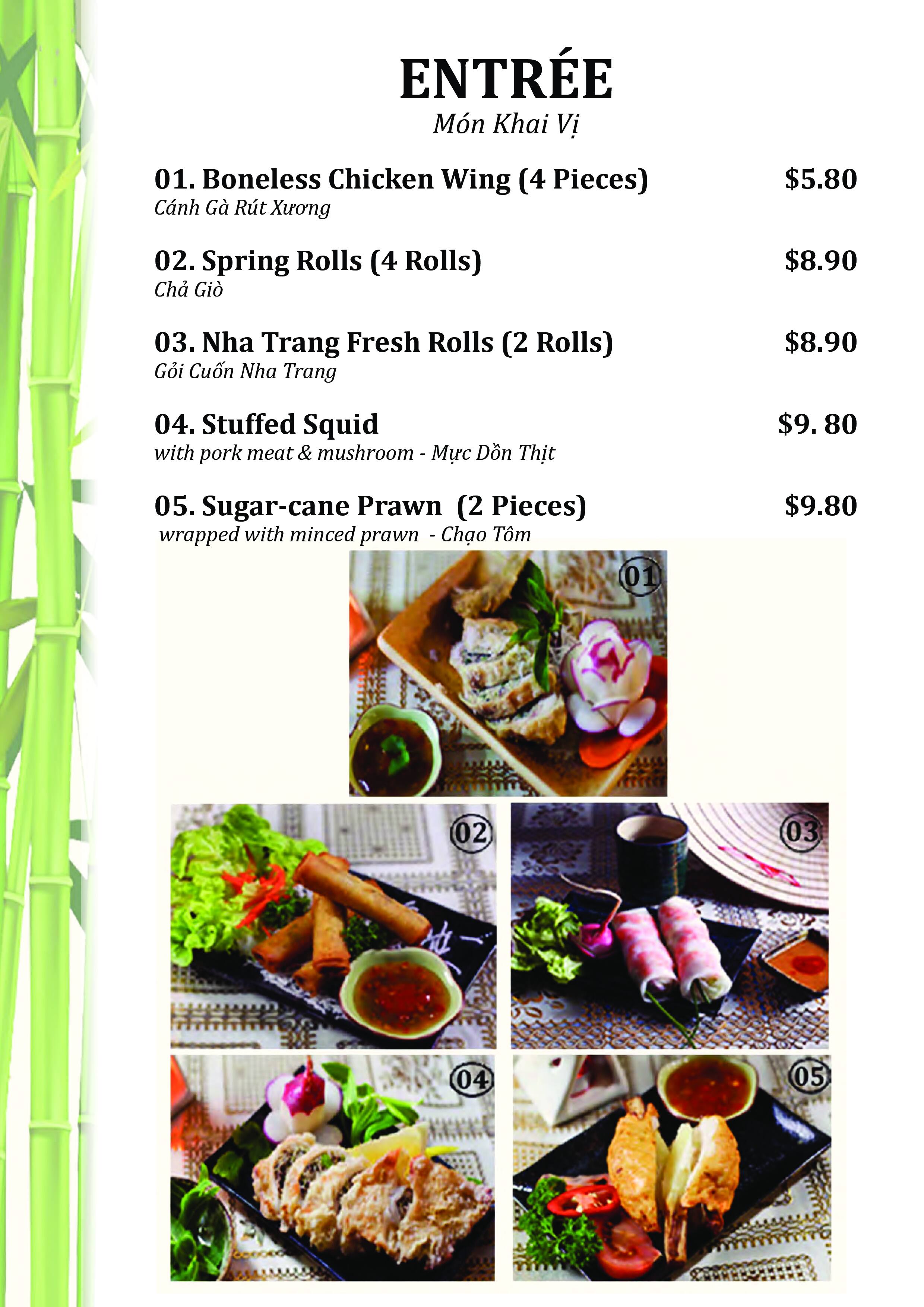 Menu at Anam Restaurant, Bathurst