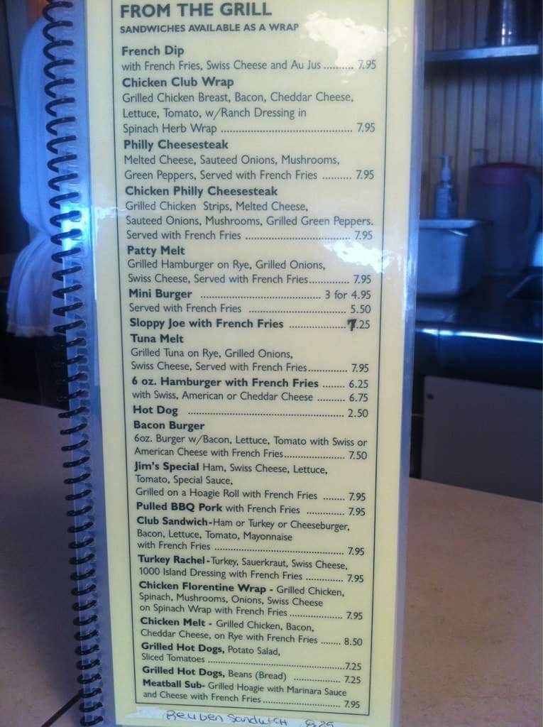Menu at Sande's Restaurant, Delray Beach