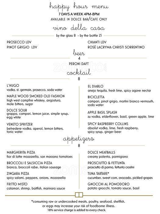 Menu at The Regent Cocktail Club, Miami Beach