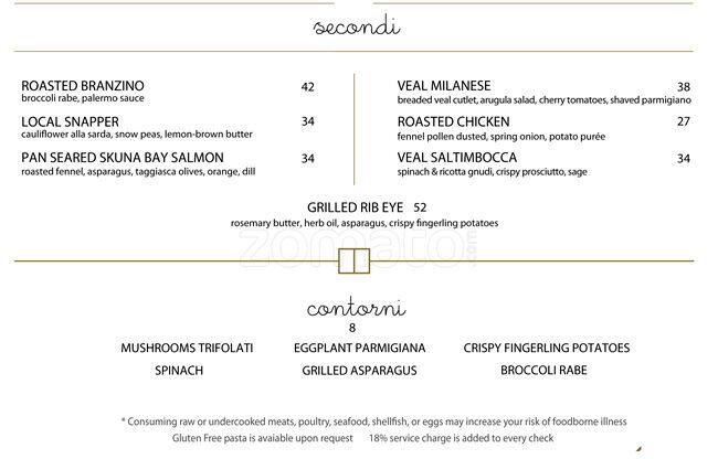 Menu at The Regent Cocktail Club, Miami Beach