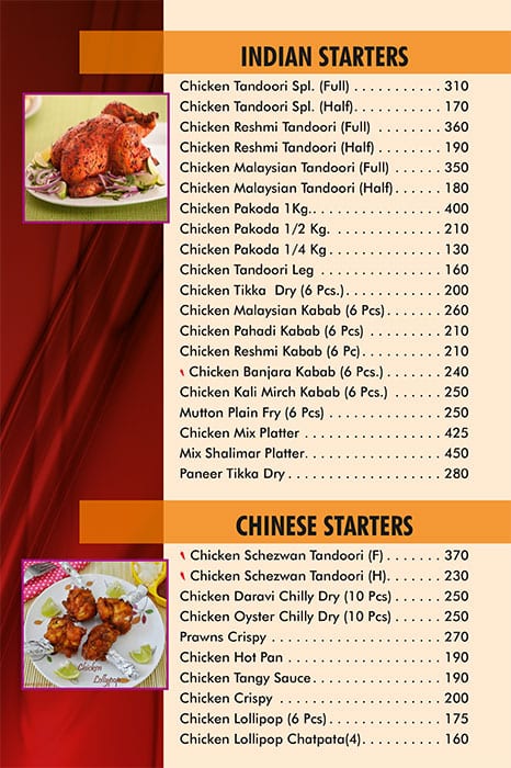 Menu of Shalimar Restaurant & Store, Kurla, Mumbai