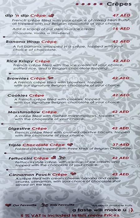 Menu of Dip n Dip, International City, Dubai
