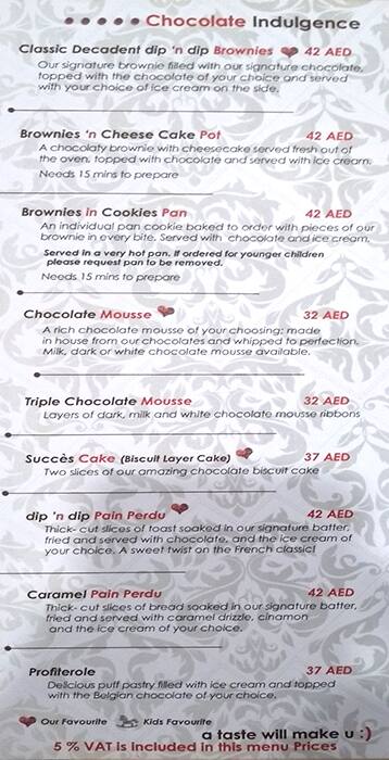 Menu at dipndip restaurant, Dubai, Reem Mall - Jumeria Rd
