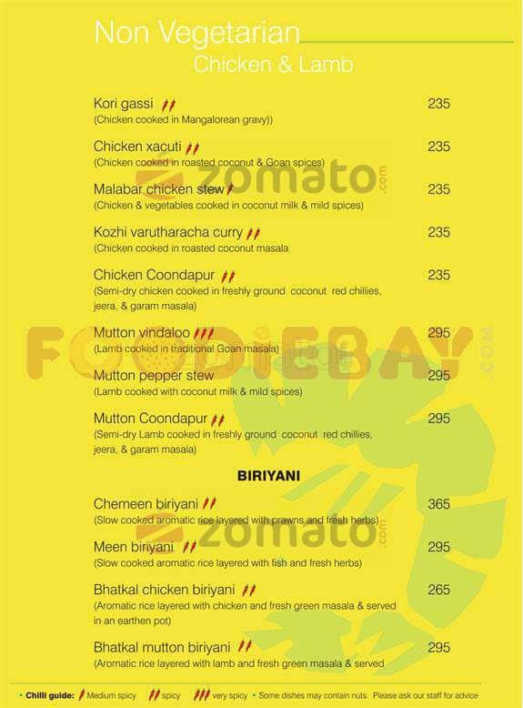 Menu at Coastal Junction, Bengaluru, # 623