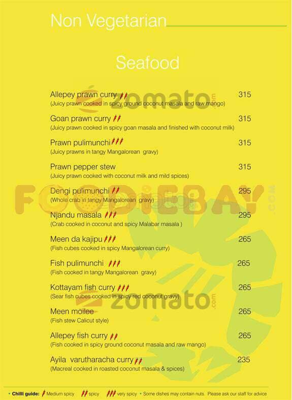 Menu at Coastal Junction, Bengaluru, # 623