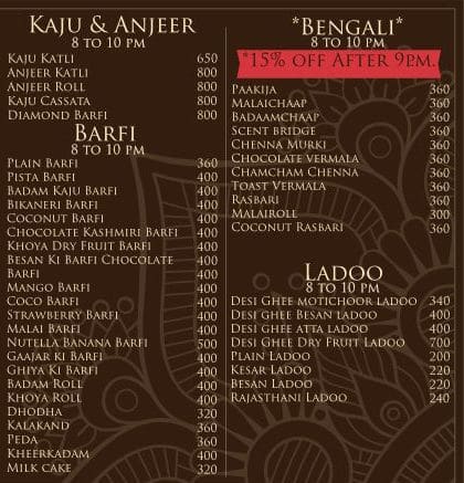 Chhabra Sweets Menu, Menu for Chhabra Sweets, Ashok Vihar Phase 1, New ...