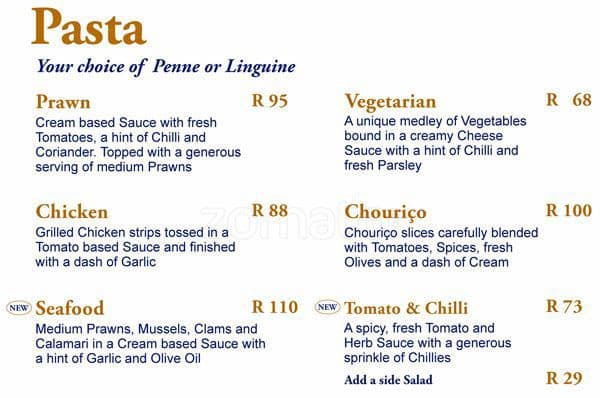 Menu at Adega Ridge Road - Durban restaurant, Durban, 534 Peter Mokaba ...