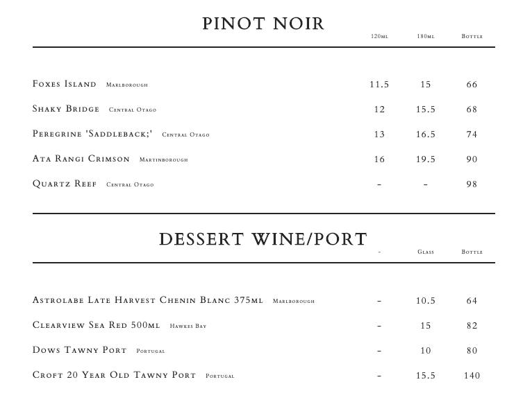 Menu at Bluestone Steakhouse, Hamilton