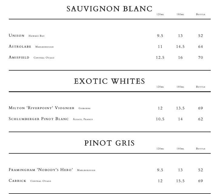 Menu at Bluestone Steakhouse, Hamilton