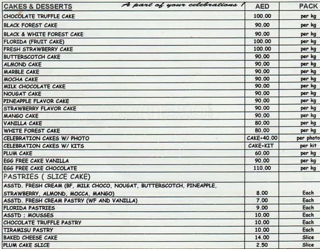 Mister Baker Menu, Menu for Mister Baker, Al Jahili, Al Ain - Zomato