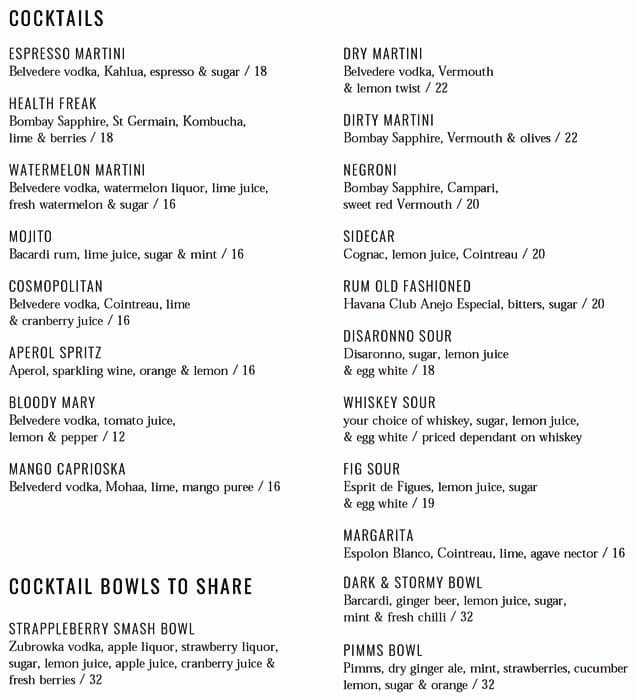 Menu at Hotel Sorrento pub & bar, Sorrento