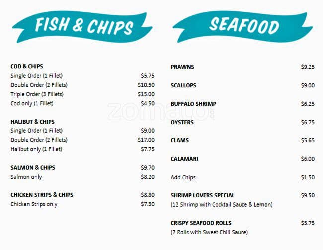 Menu at Spud Fish & Chips restaurant, Seattle, East Green Lake Way N