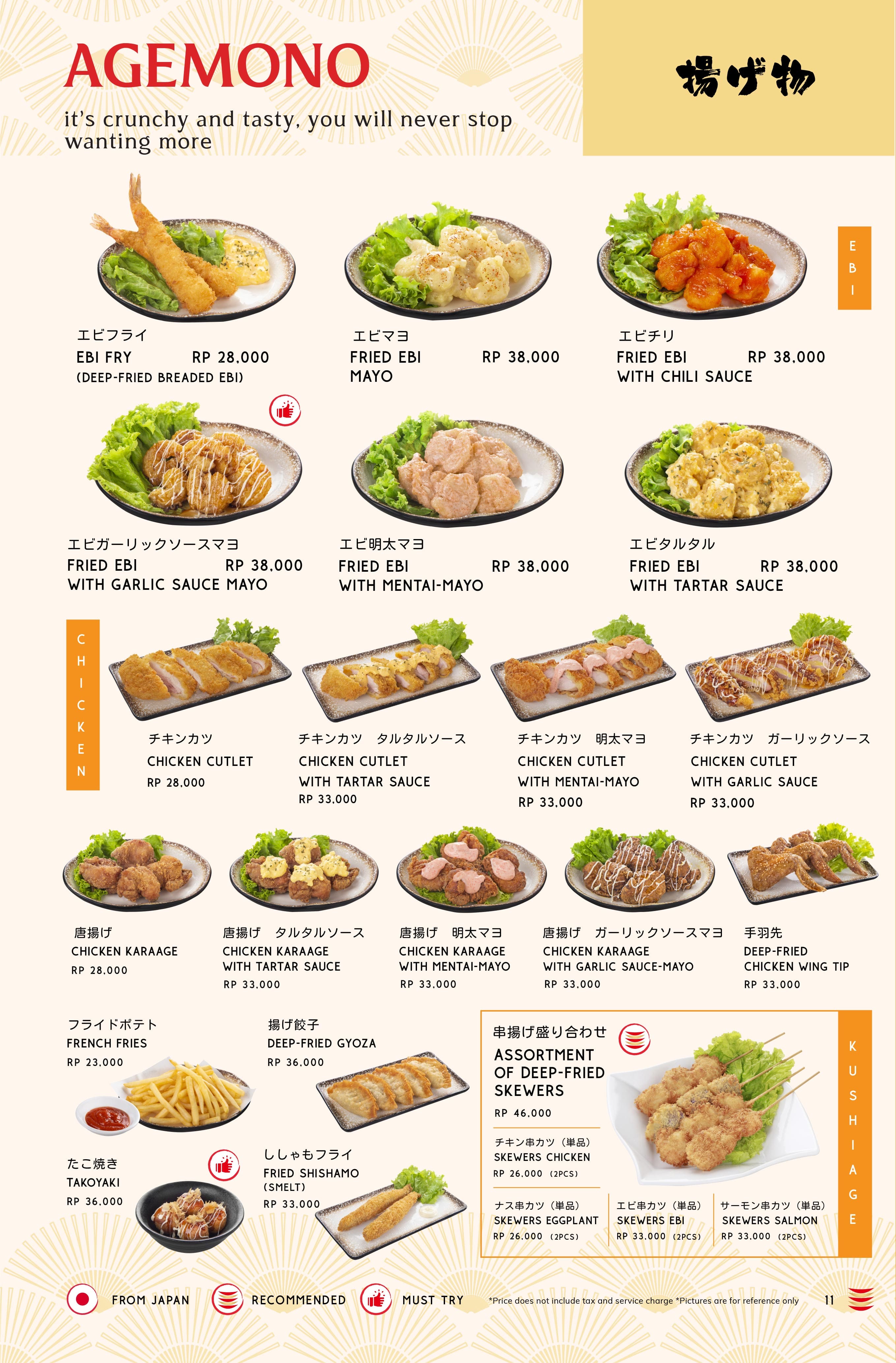 Menu at Kappa Sushi restaurant, West Jakarta