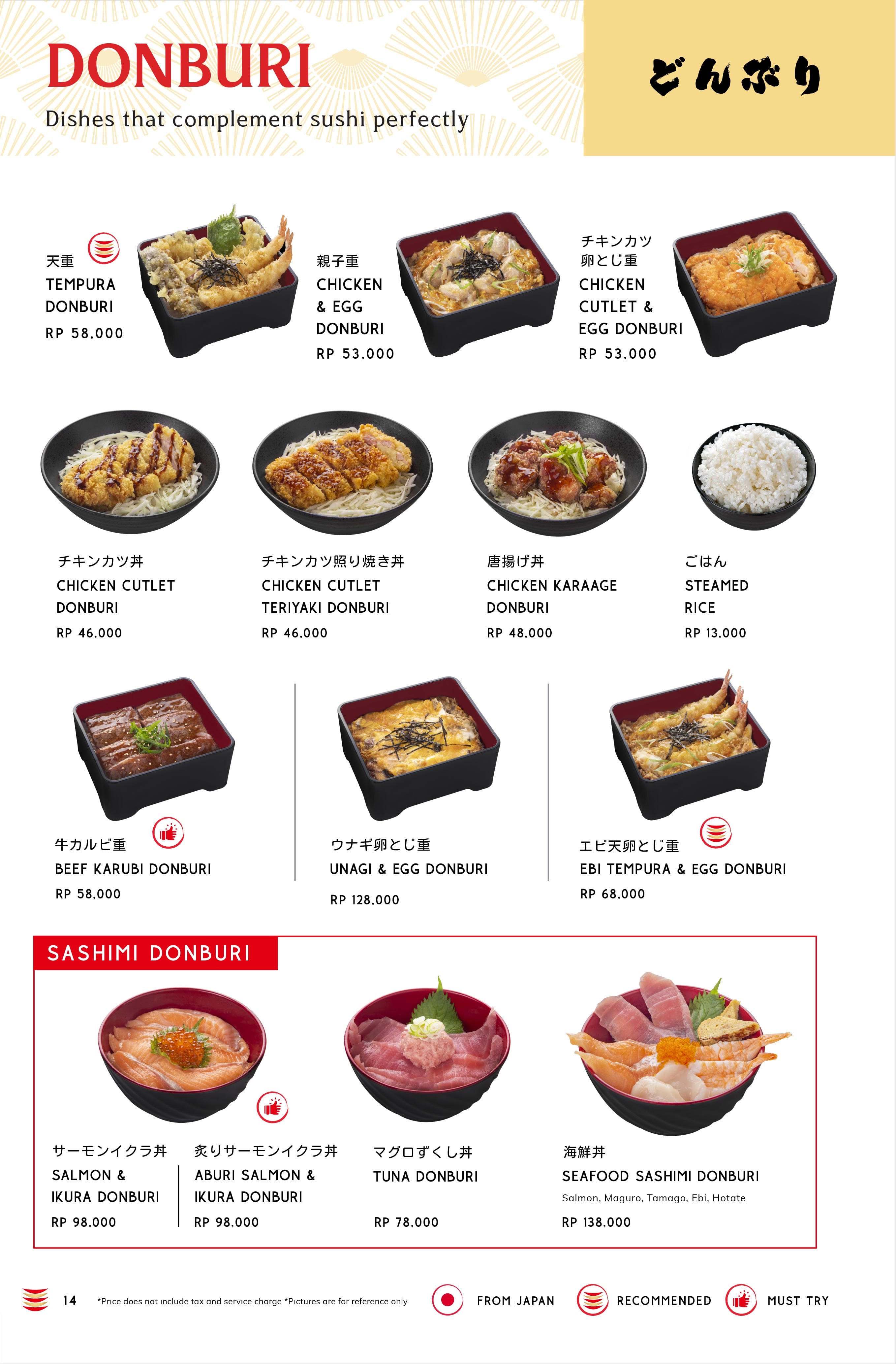 Menu at Kappa Sushi restaurant, West Jakarta