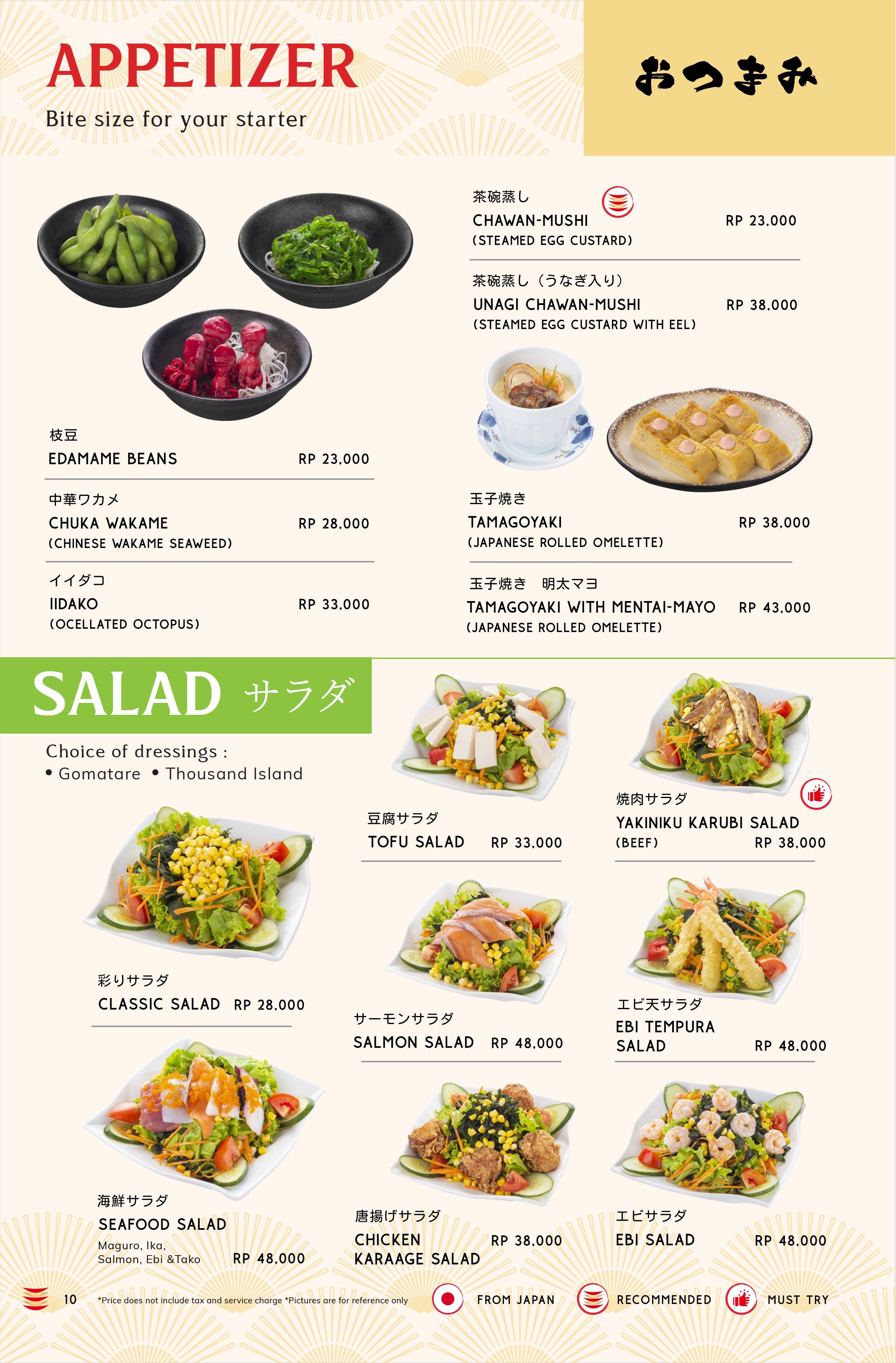 Menu at Kappa Sushi restaurant, West Jakarta