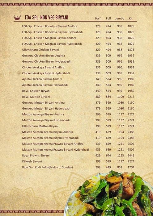 Menu at Flavours of Andhra, Pune, S.no 152 3/1/C