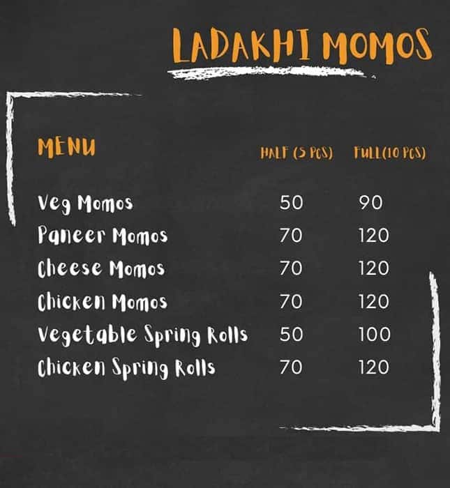 Menu of Ladakhi Momos, Sector 144, Noida