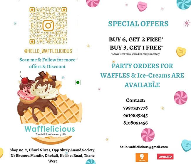 Menu of Wafflelicious, Manpada, Thane West, Thane
