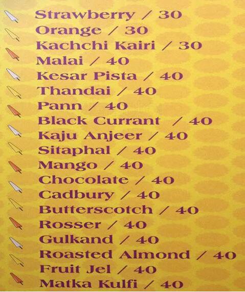 Punjabi Kulfi Menu, Menu for Punjabi Kulfi, Kandivali East, Mumbai - Zomato
