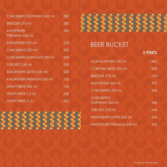 Menu at Sahib Barbeque, Hyderabad, CYBER PEARL