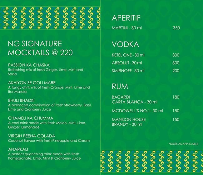 Menu at Sahib Barbeque, Hyderabad, CYBER PEARL