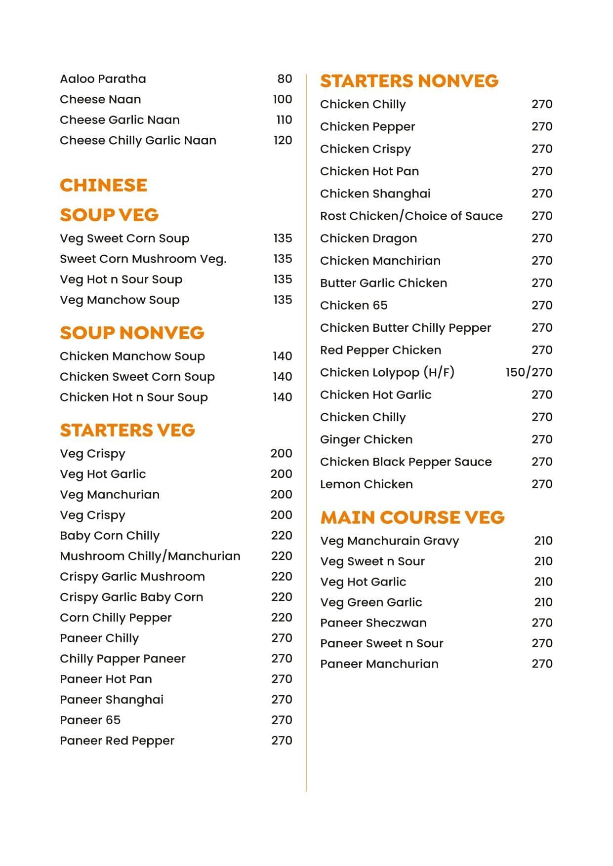 Menu at President Resto Bar, Pune, Solapur - Pune Hwy