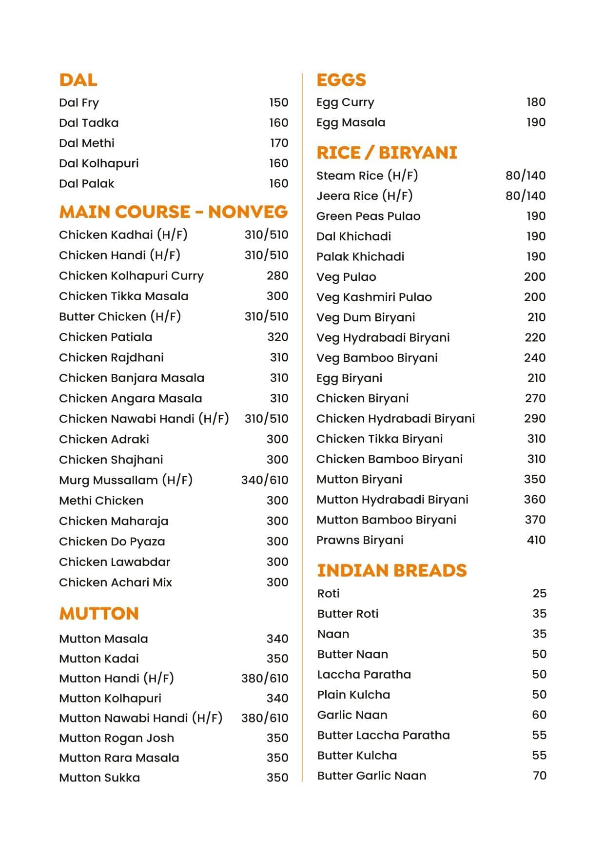 Menu at President Resto Bar, Pune, Solapur - Pune Hwy