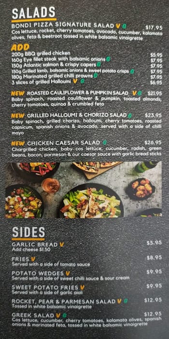 Menu at Bondi Pizza pizzeria, Parramatta, 320 Church St