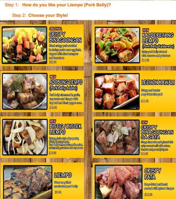 Menu at Isla Restaurant, San Bruno