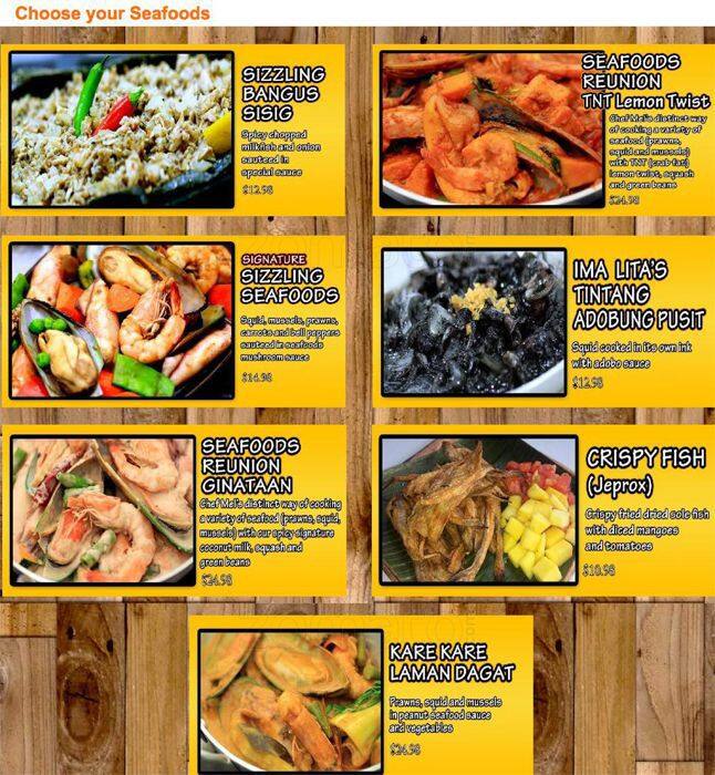 Menu at Isla Restaurant, San Bruno