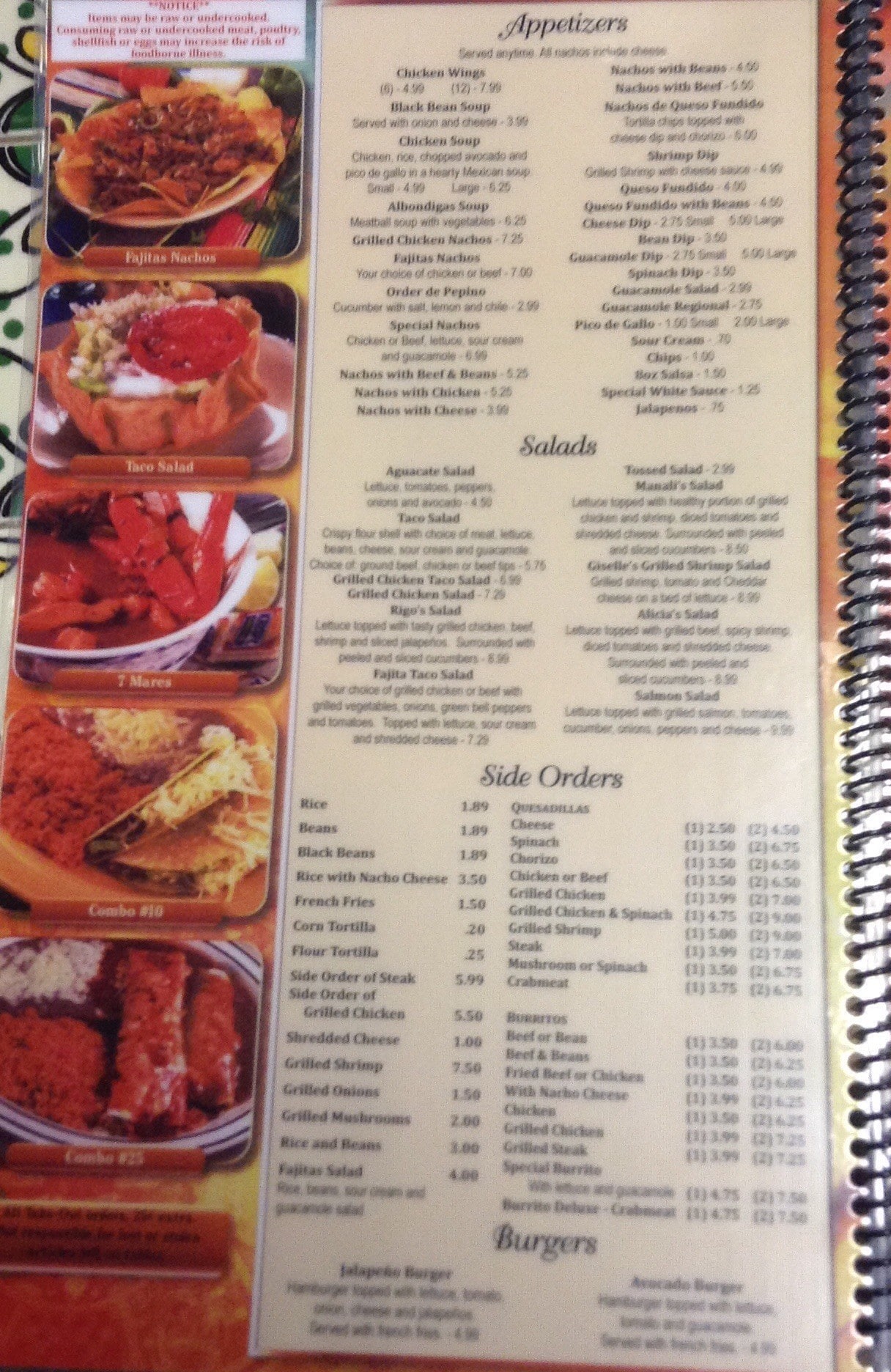 Menu at Monte De Rey Mexican Restaurant, Clemmons, Harper Rd