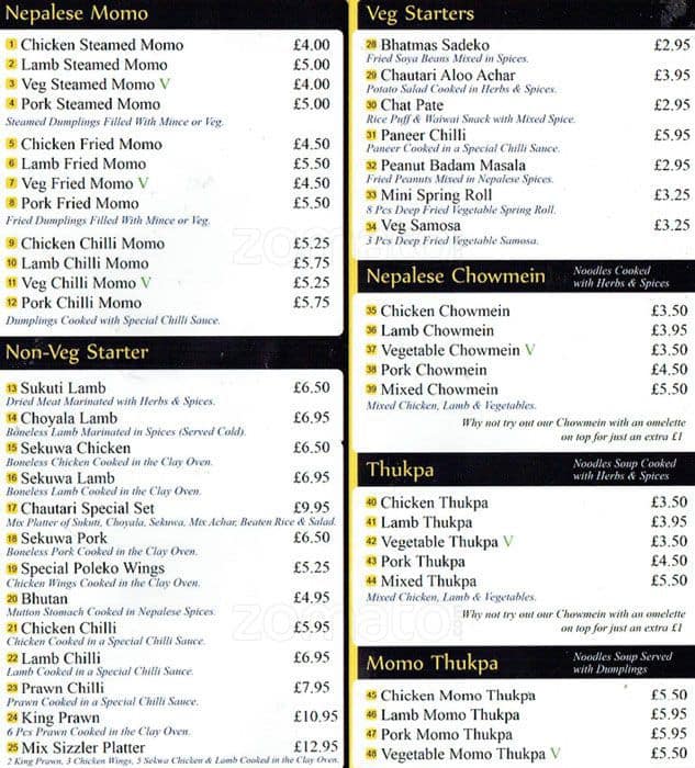 Menu at HAMRO CHAUTARI restaurant, Harrow, 20