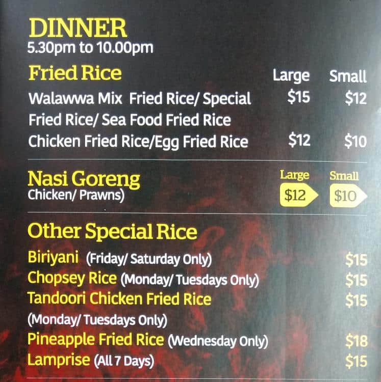 Menu at The Bungalow Restaurant, Noble Park