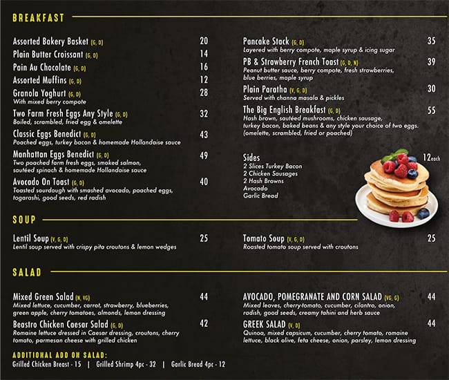 Menu of Beastro, Barsha Heights, Dubai