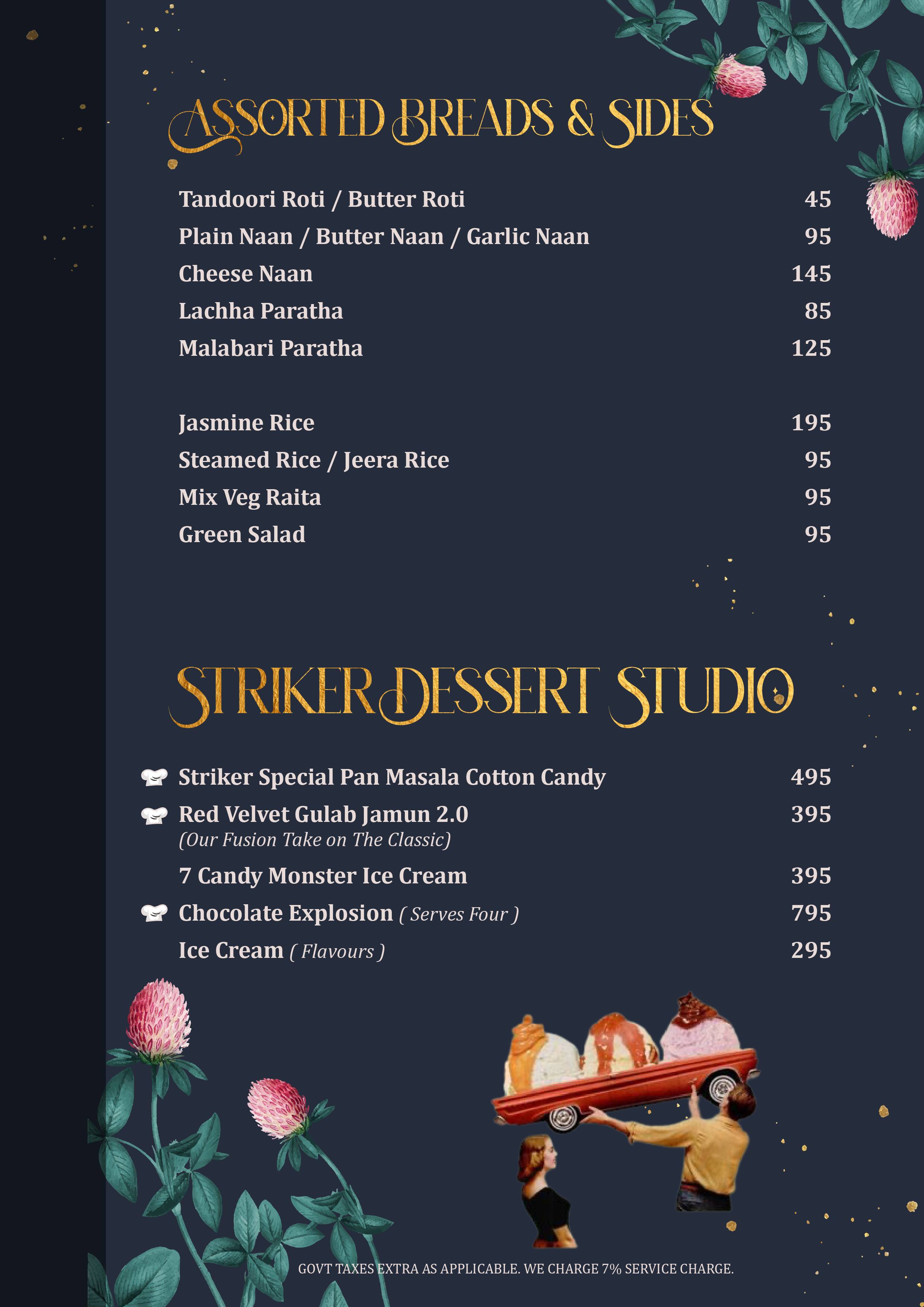 Menu at Striker Indore, Indore