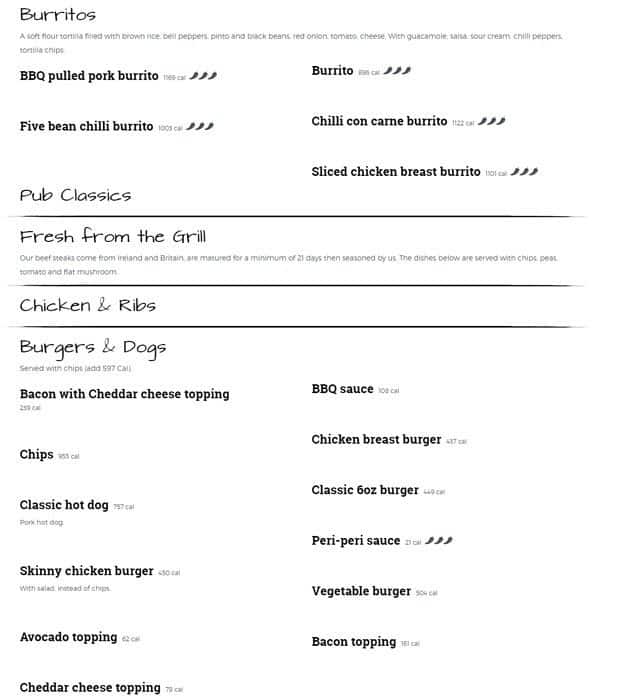 Menu at Wetherspoons (Victoria Station) pub & bar, London