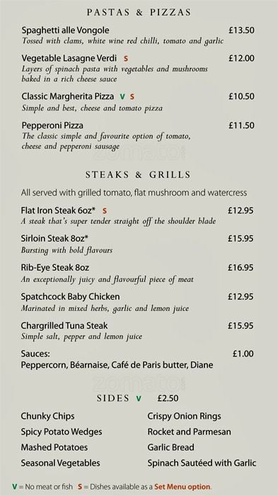 Menu at Arch Restaurant and Bar, Wembley