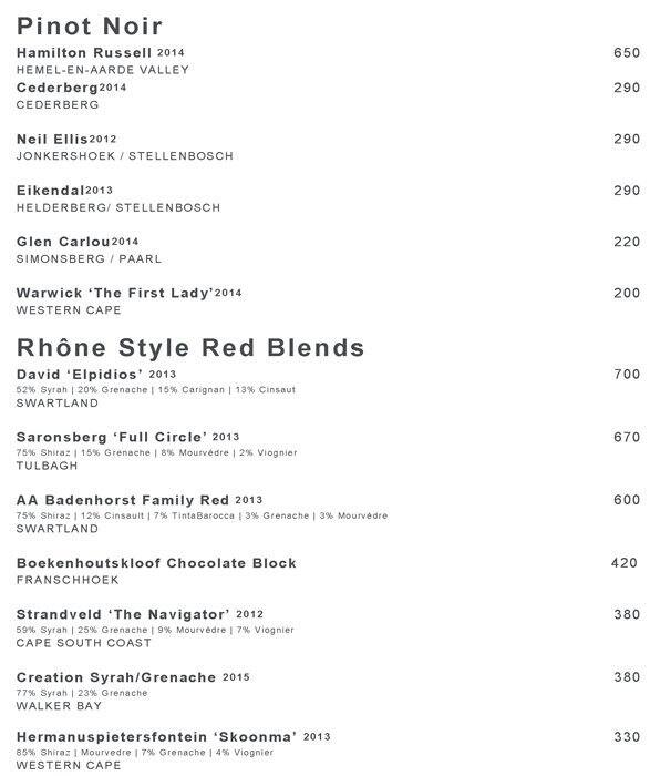 Menu at Kream Restaurant Mall of Africa, Midrand
