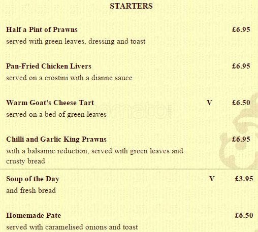 Menu at English Lounge pub & bar, Manchester, 64-66 High Street