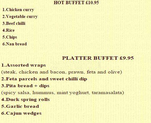 Menu at English Lounge pub & bar, Manchester, 64-66 High Street