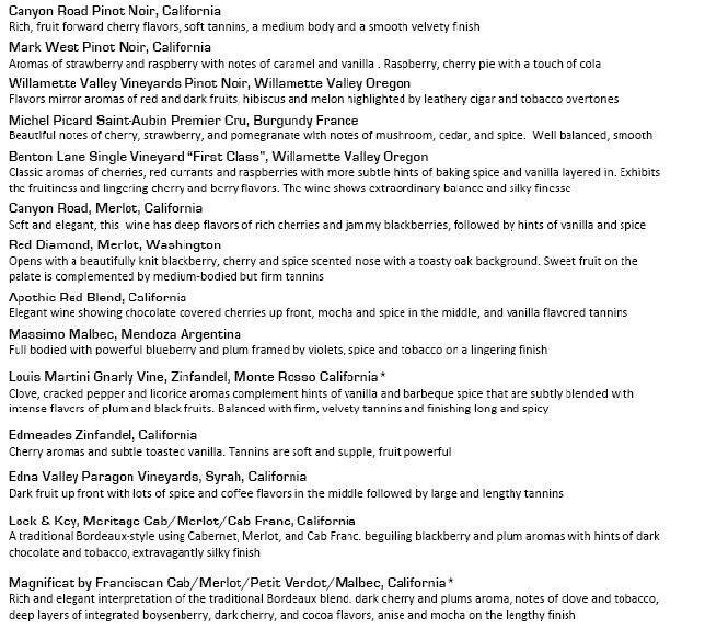 Menu at Lake Lounge restaurant, Cornelius