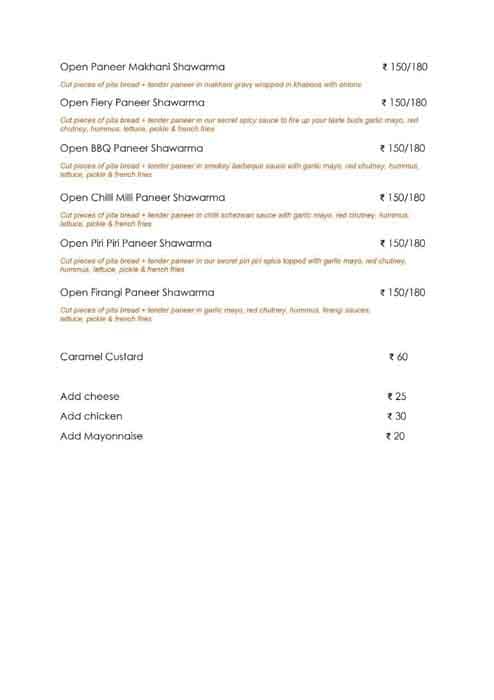 Menu at Shawarmaji, Thane, Shop no.3