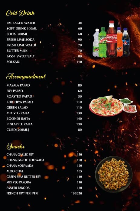 Menu of The Coastal Tawa, Vikhroli, Mumbai