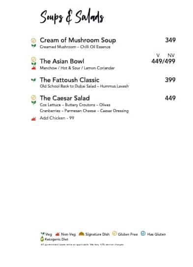Menu of The Flying Saucer Cafe, Epicuria, Nehru Place, New Delhi