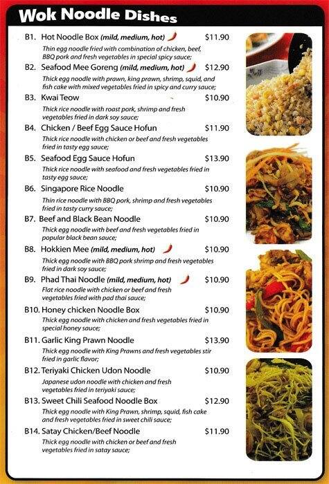 Menu at Kung-Fu Panda Noodle Bar, Swan View