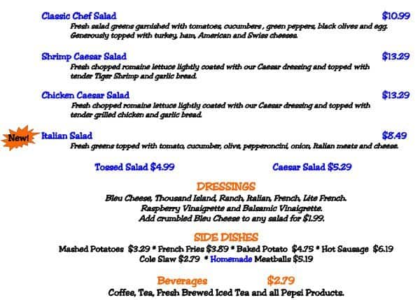 Menu at Rockefeller's Grille pub & bar, McKees Rocks