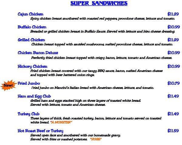 Menu at Rockefeller's Grille pub & bar, McKees Rocks