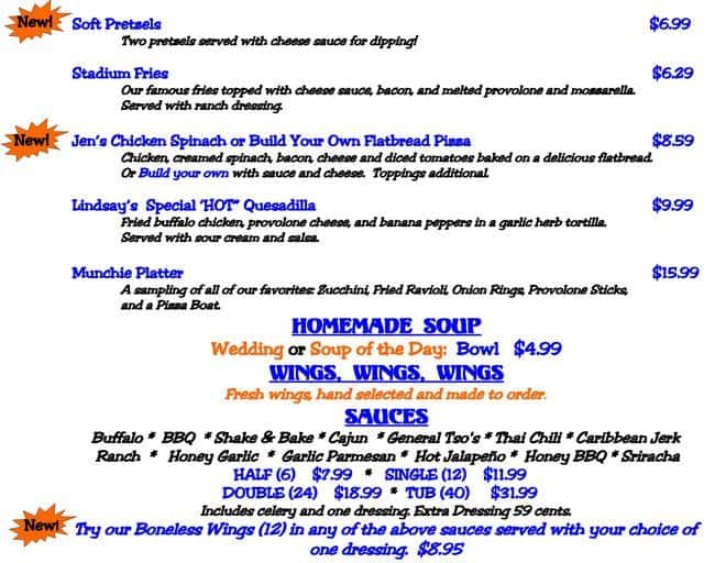 Menu at Rockefeller's Grille pub & bar, McKees Rocks